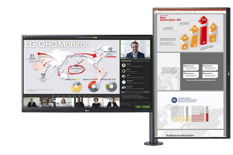 Buy LG 27-inch QHD Monitor Ergo Dual with USB Type-C | Harvey Norman AU