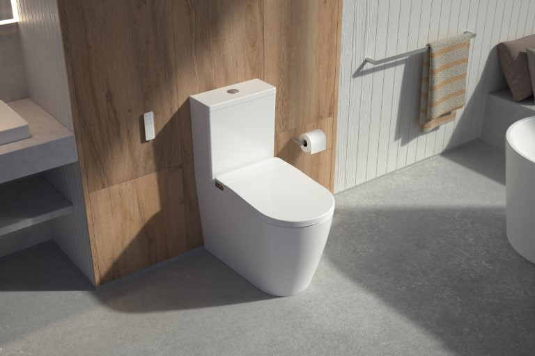 Buy Caroma Urbane II Cleanflush Back-to-Wall Intelligent Toilet Suite ...