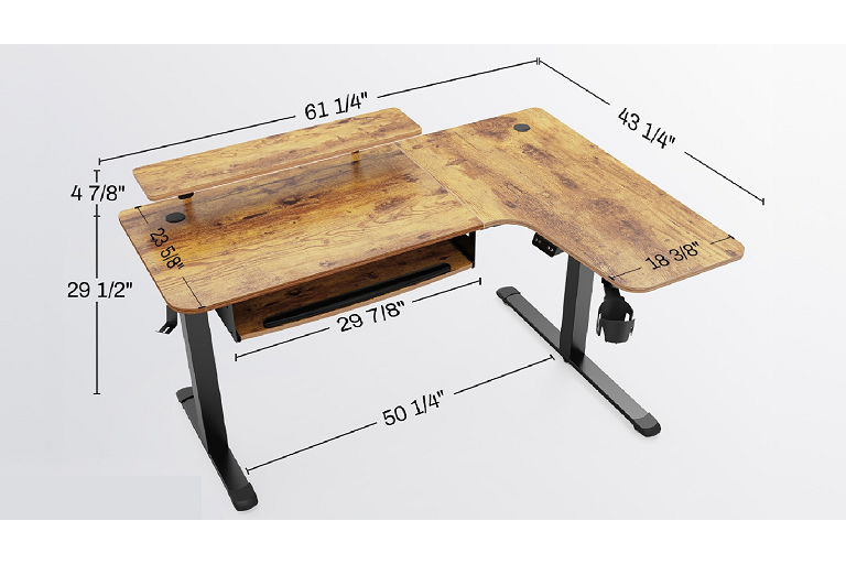 Buy Eureka 60 Inch L Shaped Electric Desk - Right | Harvey Norman AU