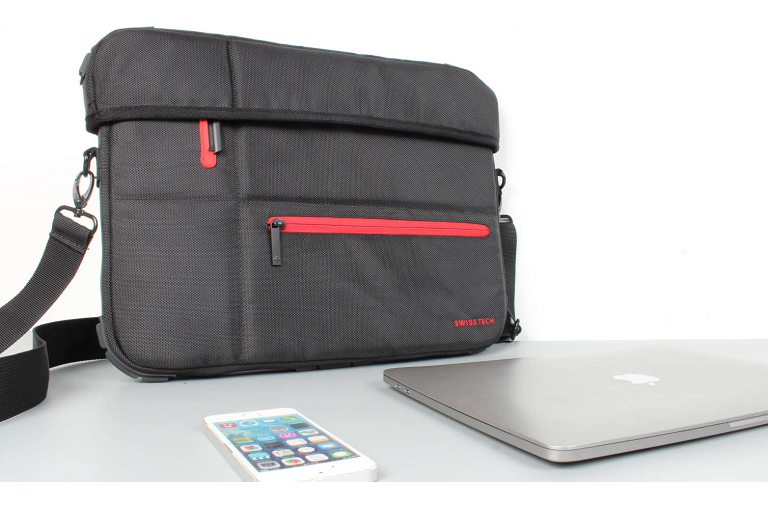 Buy Swisstech 13-inch to 14-inch Firewall Laptop Briefcase - Black/Red ...